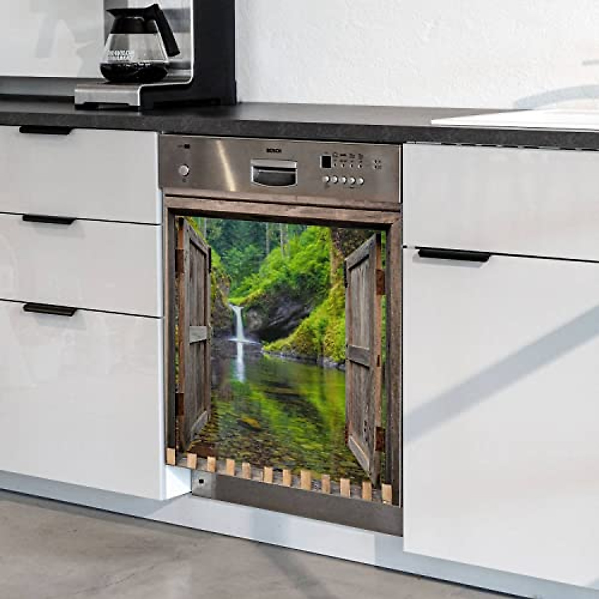 Dishwasher Magnet Cover Punchbowl Falls Columbia River Gorge Scenic Area Eagle Creek Magnetic Refrigerator Stickers Decorative Appliance Cover Fridge Panels Metal Door Garage 23x26in