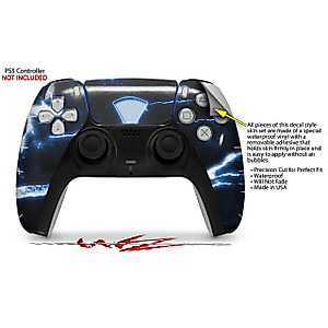 WraptorSkinz Skin Wrap compatible with Sony PS5 DualSense Controller Radioactive Blue (CONTROLLER NOT INCLUDED)