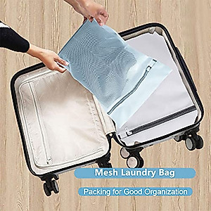 6 Pack Mesh Laundry Bags, Delicate Wash Bags for Washing Machine, Reusable Travel Organization Bag for Lingerie, Socks, Sleepwear, 3 Large, 3 Medium