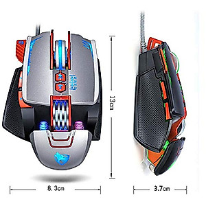 Shenligod Gaming Mouse Wired [3200 DPI] [Programmable] [Breathing Light] Ergonomic Game USB Computer Mice RGB Gamer Desktop Laptop PC Gaming Mouse,8 Buttons forWindows PC Gamers