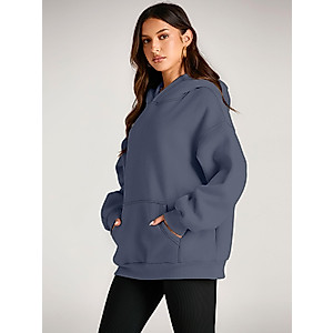 EFAN Womens Hoodies Oversized Sweatshirts Pullover Fleece Sweaters Long Sleeve Winter Fall Outfits Fashion Y2k Clothes GreyBlue S
