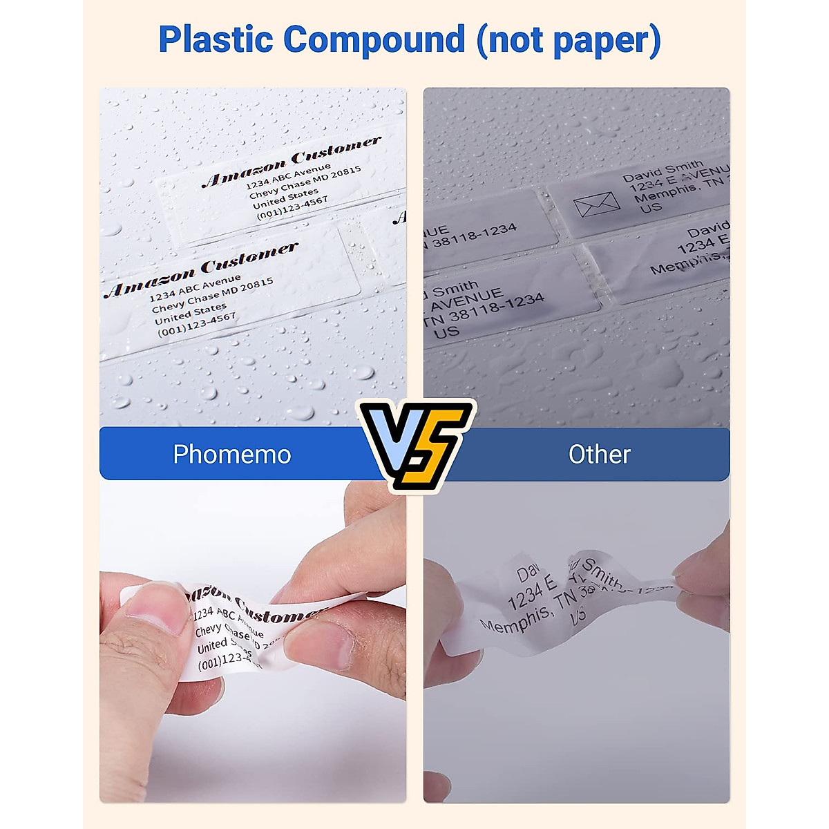 Phomemo Address Labels for M-Series Label Makers, Thermal Mailing Stickers, Easy to Peel Off. White, 1" x 2-5/8", 130 Per Roll, 3 Rolls