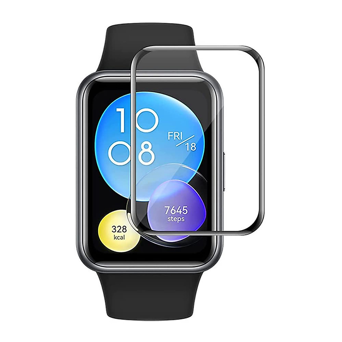 PORRVDP 3D Curved Screen Protector For Huawei Watch FIT 2, 3Pack Soft Smart Watch Protective Film (Not Tempered Glass) [Clear HD] [Full Coverage] [Anti-Scratch] [Ultra Shatterproof]