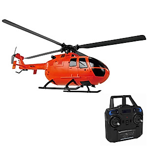 GoolRC C186 Remote Control Helicopter Remote Control Drone Single Propeller Without Ailerons 6-axis Gyro Stabilization Remote Control Airplane Altitude Hold Girls Adults Orange