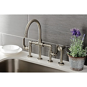 Kingston Brass KS2338KL Whitaker Bridge Kitchen Faucet, Brushed Nickel
