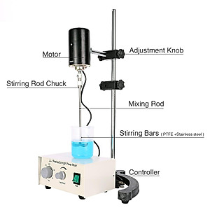 VONOYA Electric Overhead Stirrer, Digital Auto Stirrer with Time Setting & Speed Adjusting, 0-3000 RPM, Adjustable Height Mechanical Mixer with Stirring Rod, Home Lab Homebrew Industrial Stirrer