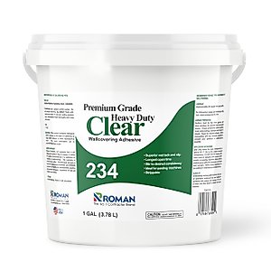 ROMAN Products 234 Heavy Duty Clear Wallpaper Adhesive, Strippable, 1-Gallon (280 Sq. Ft.)