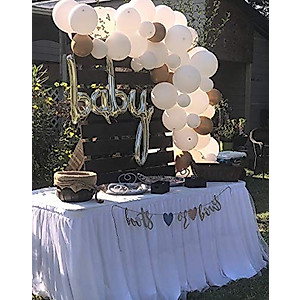 Besttt-Seller 46 Inch White Gold Baby Script Balloon banner baby shower decoration foil balloons