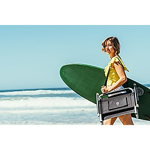 2 Pack of Neso Lightweight Water Resistant Beach Chairs with Shoulder Strap and Slip Pocket - Folds Thin(Black)