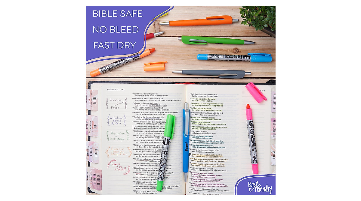 Bible Highlighters & Pens No Bleed Through - Perfect for Bible Journaling