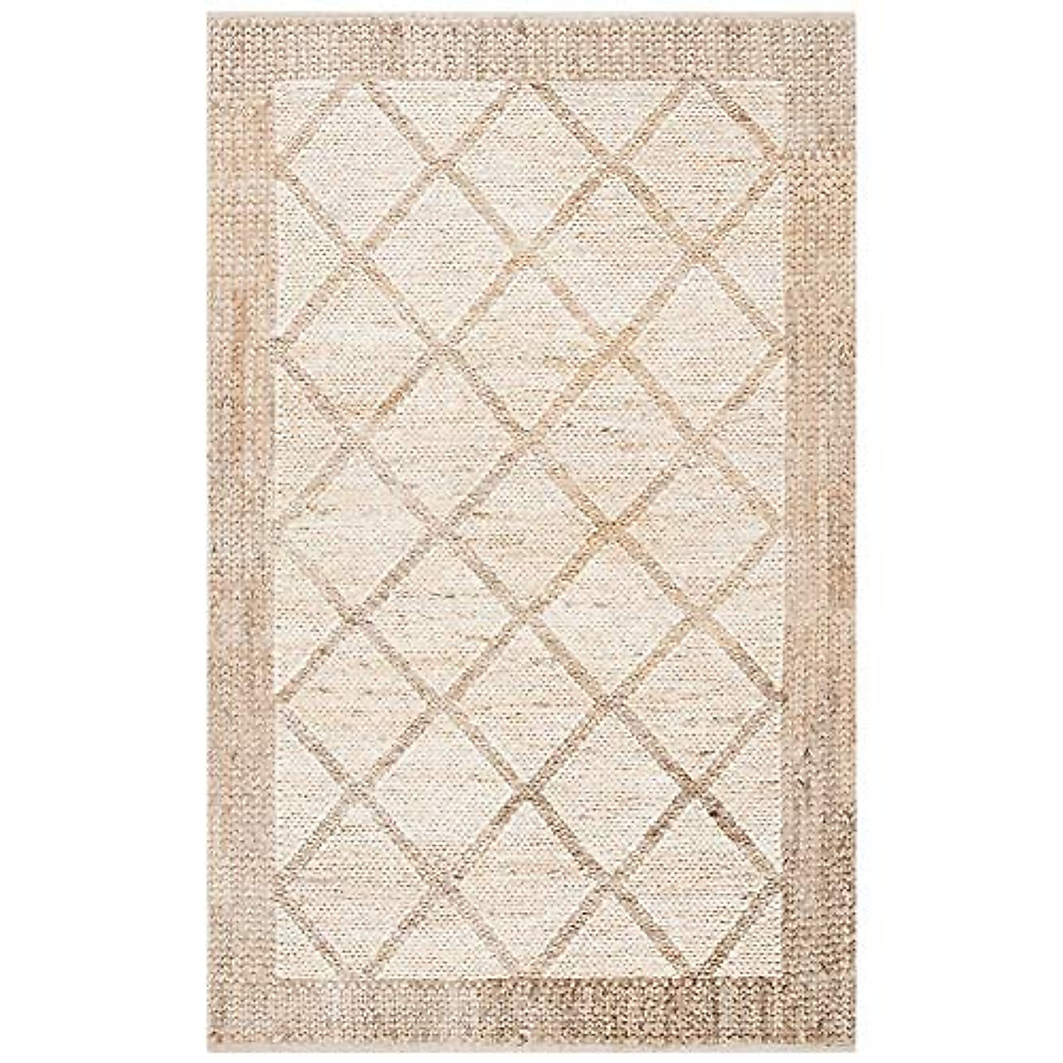 SAFAVIEH Kilim Collection Accent Rug - 3' x 5', Natural & Beige, Handmade Moroccan Jute, Ideal for High Traffic Areas in Entryway, Living Room, Bedroom (KLM457A)