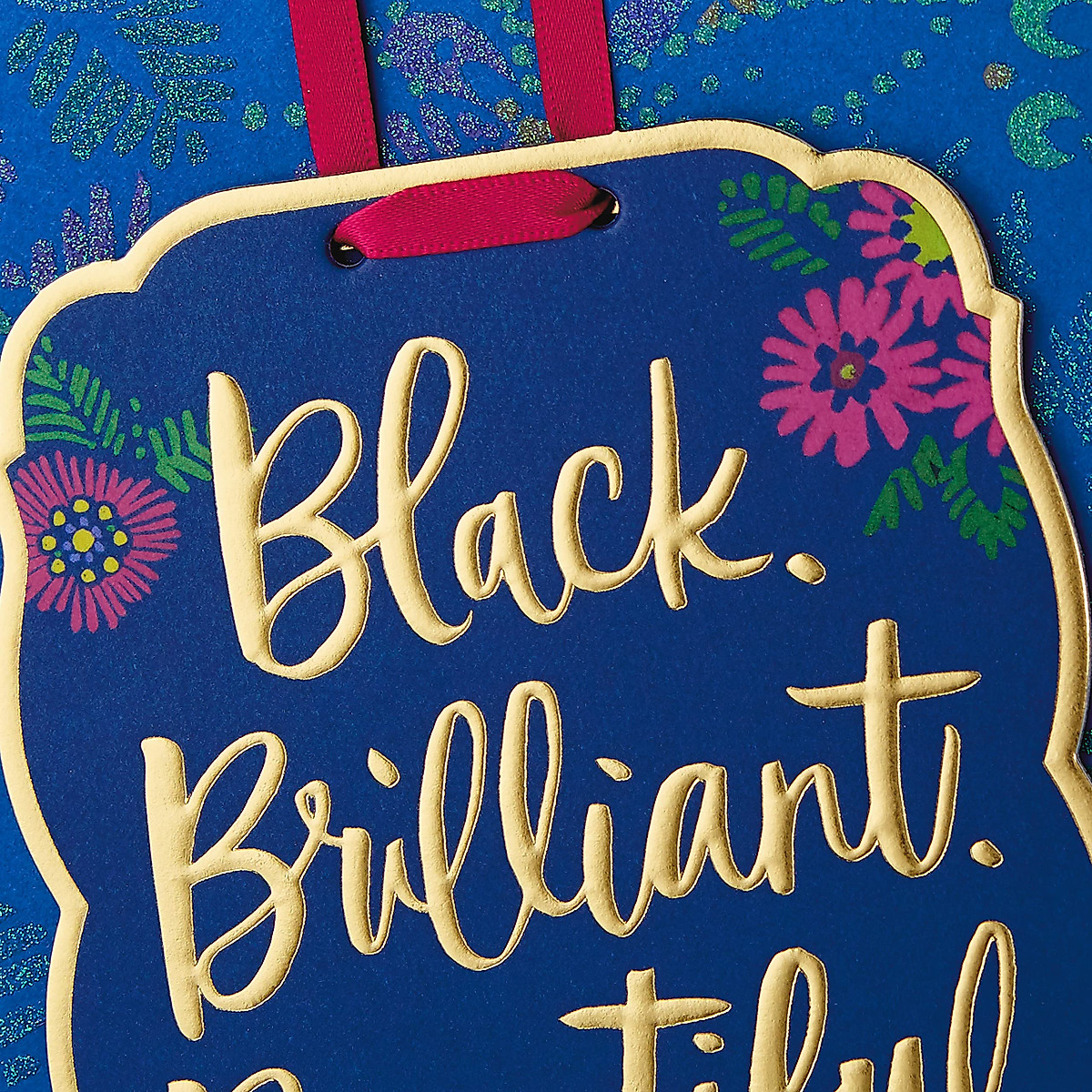 Hallmark Mahogany Birthday Card for Women with Removable Ornament (Black, Brilliant, Beautiful)