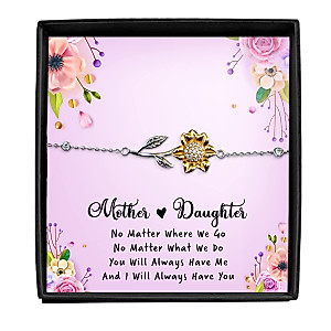 Mother Daughter Bracelet, Inspirational Gifts for Mom from Daughter, Christmas Birthday Mother Daughter Jewelry