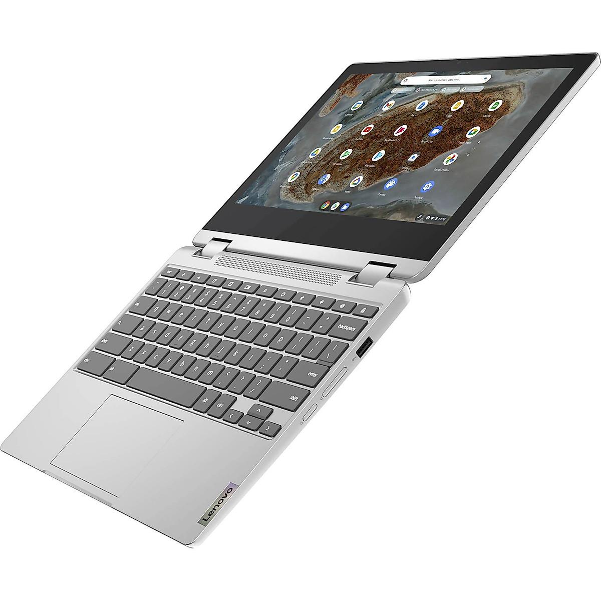 Lenovo Newest Flex 3 11" 2-in-1 IPS Touchscreen Chromebook Laptop Mediatek MT8183, 4GB Memory, 96GB Storage (32GB eMMC Plus 64GB Card) WiFi 6, Bluetooth, Webcam, Chrome OS - Arctic Grey | TECL Bundle