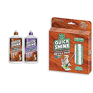 Quick Shine 2 Pack Smart Combo & Sustainable Hard Surface Floor Mop Refill Mop Pad Cover, 12" W x 6" D x 1/2" Thick