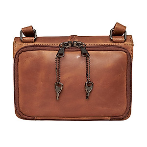 Lady Conceal Concealed Carry Jolene Leather Crossbody Organizer (Mahogany)
