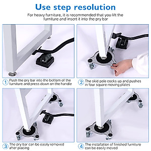 Furniture Movers with Wheels - Set of 9 Heavy Duty Furniture Lifter Tool with 1800 lbs Load Capacity, Easy Sliders Dolly for Moving Appliances, Sofa, Tables, Refrigerators, Cabinet, and Piano etc