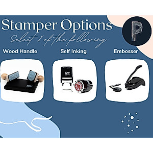 from The Library of | Ex Libris | Floral Book Stamp | Personalized Book Embosser | Custom Library Stamp | Monogram Self-Inking Wood Handle Stamper (Floral 3)