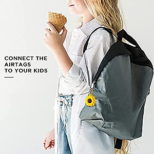 Compatible with Apple AirTag Case for AirTag Keychain ,Silicone Protective case Secure Holder with Key Ring,Anti-Scratchfor Apple AirTags Case Accessories (Sunflower)