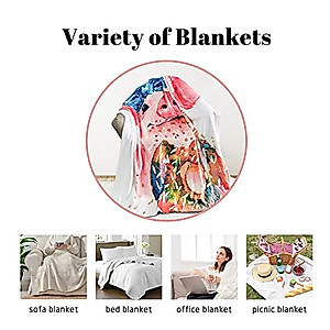 Parrot BEEK Pig Blanket Pig Gifts for Women Pig Lovers, Pink Pig Blankets for Kids, Cozy Warm Cute Animal Flannel Throw Blankets for Couch Sofa Living Room Decor 50x40 Inch