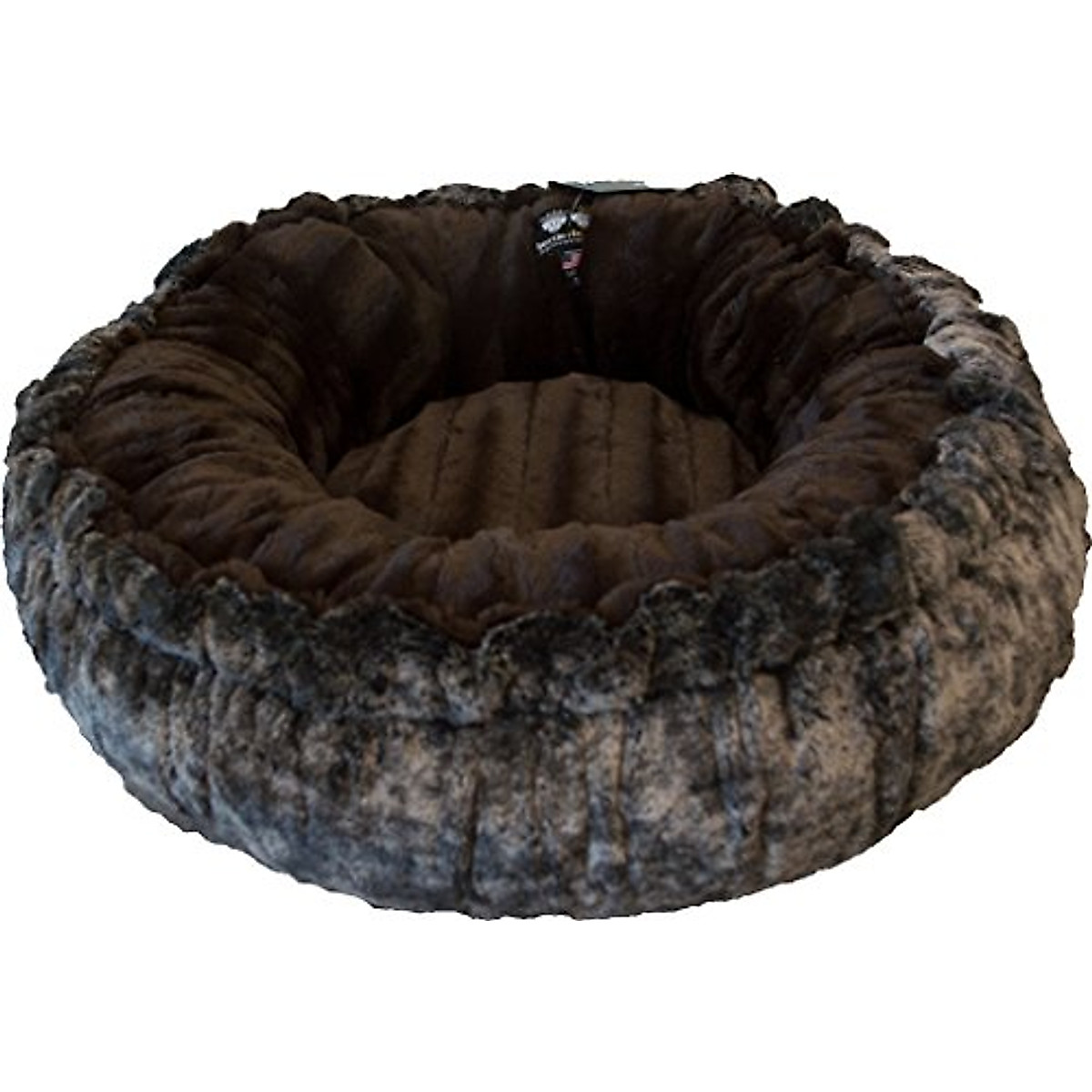 BESSIE AND BARNIE Koala/ Godiva Brown Luxury Ultra Plush Faux Fur Bagelette Pet/Dog Bed (Multiple Sizes), S- 30"