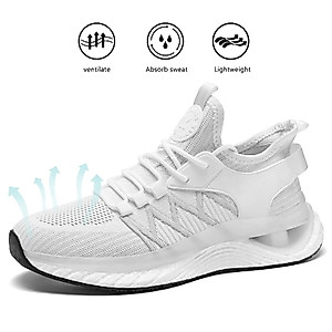 Men's Walking Shoes Fashion Running Lightweight Sneakers Tennis Casual Workout Cross Trainers Zapatillas para Hombre White