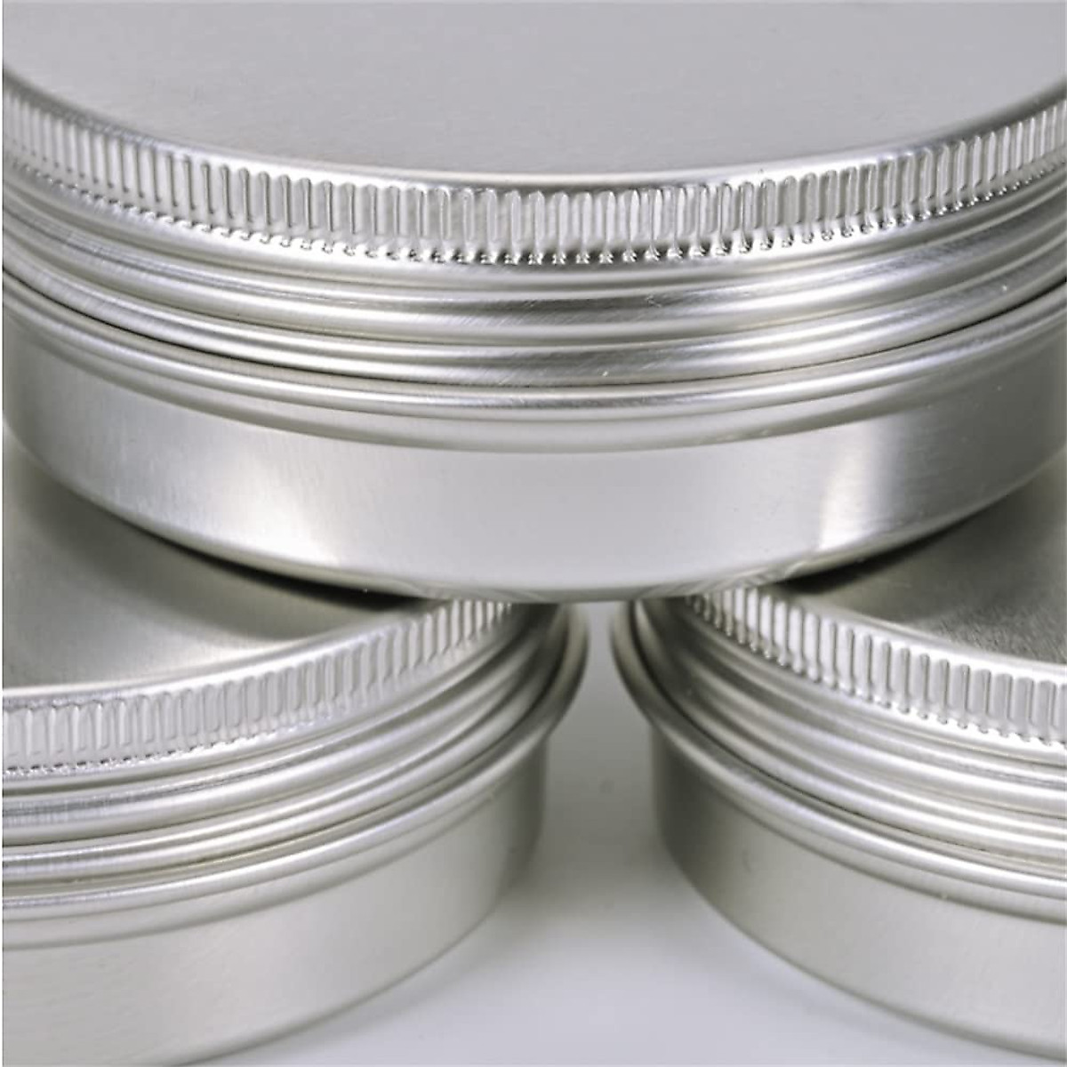 24 Pack (1 Oz/30ml) Screw Top Round Aluminum Tin Cans, Metal Tin Storage Jar Containers with Screw Cap for Lip Balm, Cosmetic, Candles, Salve, Make Up, Eye Shadow, Powder, Tea