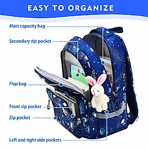 MICXKLZO School Backpack for Boys Girls, Waterproof Cute Backpack Travel Bookbag for Kids Children Casual Daypack Elementary School Bags