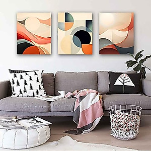 VHOMES Geometric Abstract Art Wall Art Prints for Office Home Art Wall Decoration - Set of 3 - Framed