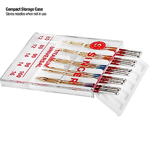 SINGER 04808 Titanium Universal Regular Point Machine Needles Woven Fabric, Sizes 80/11, 90/14, 100/16, 10-Count