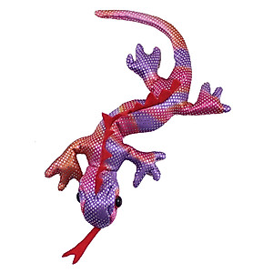 Set of 3 - Lizard Sand Filled Animal Toy - Heavy Weighted Sandbag Animal Plush Bean Bag Toss - Shimmering Glitter Gecko Sensory, Stress, Fidget Toy ADHD Special Needs Soothing