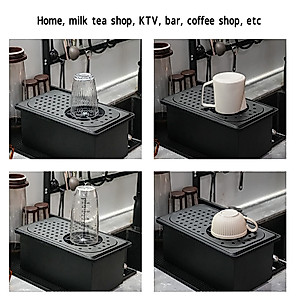 Pitcher Rinser Stainless Steel From Opening Kitchen Sink Automatic Glass Cup Washer for Hotel Bar Coffee Milk Tea Cup Black Your Hands (Large)