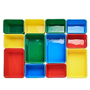 ROCKPOINT Kid‘s origanizer 12 Bins Espresso/Primary Toy Storage Organizer (HX2020-7)