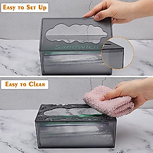 Liotww Ziplock Bag Organizer for Drawer, Storage Bag Organizer, Baggie Organizer, Sandwich Bag Organizer, Ziploc Bag Organizer for Gallon Quart Snap (4 Pack, Grey)