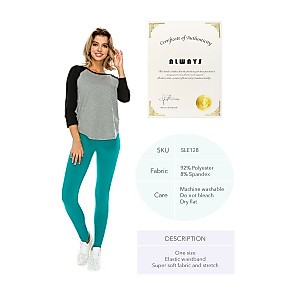 ALWAYS High Waisted Leggings for Women - Soft Comfortable Basic Casual Everyday Wear Tummy Control Black One Size