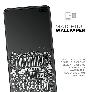 DesignSkinz Everything Starts with a Dream Protective Vinyl Decal Wrap Skin Cover Compatible with The Samsung Galaxy S20 (Screen Trim & Back Glass Skin)