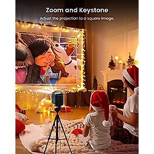 4K Supported Mini Projector, ETOE D2 EVO Android 9.0 Projector, Video Projector with ESPN, Prime Video, YouTube, 5G WiFi & Bluetooth, Keystone Correction, Compatible with iOS/Android/Windows/USB/HDMI