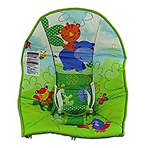 Ele Toys Replacement Part for Fisher-Price Rainforest Friends Comfort Curve Bouncer Baby Seat - CKR34 ~ Replacement Seat Cover / Pad, Green, Blue, Red, Orange, 8.0 ounces, 1.0 Count