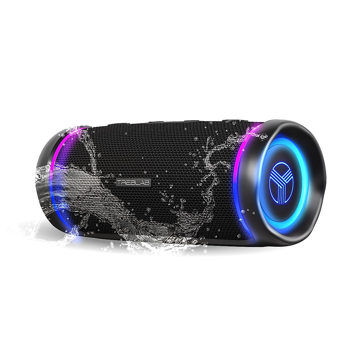 TREBLAB HD77 - Bluetooth Speaker - Loud 360° HD Surround Sound w/Bass, 30W Stereo, IPX6 Waterproof, 20H Battery Portable Speaker w/Bluetooth, Wireless Dual Pairing, Outdoor Blue Tooth Speaker