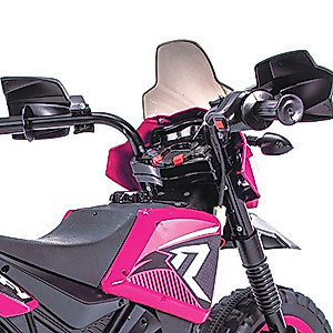 Huffy 6V Kids Electric Battery-Powered Ride-On Motorcycle Bike Toy w/Training Wheels, Engine Sounds, Charger - Pink, 17078P