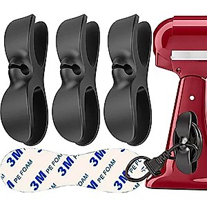 Appliance Cord Organizer Stick On, 3 PCS Black Kitchen Cord Wrapper Winder Keeper Holder, AFunCrafter New Upgraded Cable wrap for Mixer, Coffee Maker, Air Fryer, Pressure Cooker
