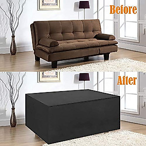 XYXH Garden Furniture Covers Waterproof 42"x42"x28", Rectangle Patio Furniture Cover, Outdoor Table and Chair Set Covers, Dust Resistant Windproof Tear-Resistant Oxford Fabric Snowproof