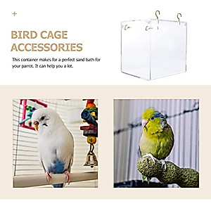 Ipetboom Bath Tray Bath Tray Clear Container Clear Tub Bird Bath for Cage Clear Acrylic Bird Bathtub Parrot Parakeets Shower No Bird Feeder for Cage Bathtub Box Small Bird Parrot Food Tray Food Tray