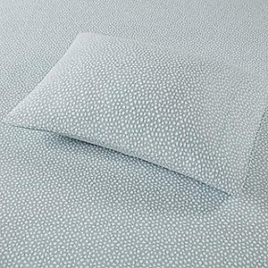 Sleep Philosophy True North Cozy Flannel Warm 100% Cotton Sheet - Novelty Print Animals Stars Cute Ultra Soft Cold Weather Bedding Set, Twin, Aqua Dots 3 Piece