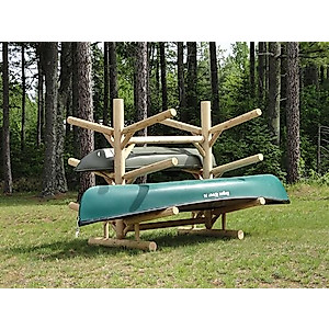 Log Kayak Rack - Kayak Storage Rack, Kayak Racks for Outdoor Storage, Kayak Rack for Garage, Paddle Board Rack, Fishing Canoe Rack, Surfboard Rack and SUP Storage Rack - 6 Kayak Racks, Unfinished