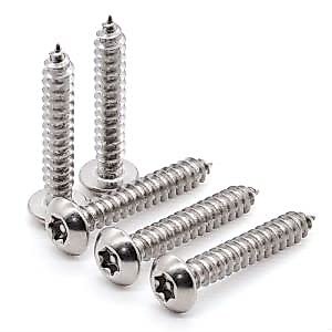 Glvaner M5 x 30mm (50 pcs) Button Head Torx Security Sheet Metal Screws, 304 Stainless Steel 18-8 Tamper Resistant Self Tapping Screws, Anti-Theft Tamper Proof Wood Screws with Bit T25