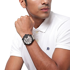 Diesel Mega Chief Stainless Steel and Silicone Chronograph Men's Watch, Color: Black, Gray (Model: DZ4496)