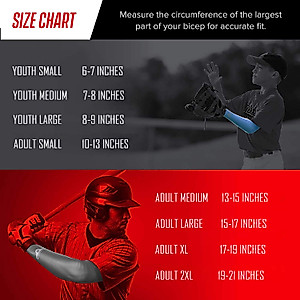 Bucwild Sports Compression Arm Sleeves 1 Pair - 2 Sleeves Youth & Adult Sizes Football Baseball Basketball Cycling Tennis