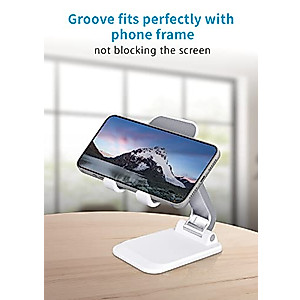 Foldable & Portable Cell Phone Stand with Silicon Pad,Adjustable Angle Height Tablet Desktop Holder Compatible with iPhone 14 Pro Max,Samsung Galaxy S20 and Other 4-8'' Smartphone
