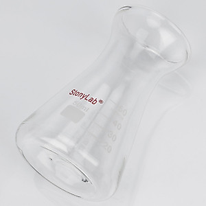 stonylab Glass Wide Mouth Erlenmeyer Flask, 500 ml Borosilicate Glass Erlenmeyer Flask with Heavy Duty Rim, 1 Pack